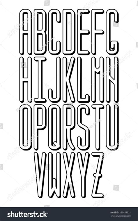 Thin Vector Mono Space Sans Serif Outline Font With Rounded Corners Modern Condensed Font