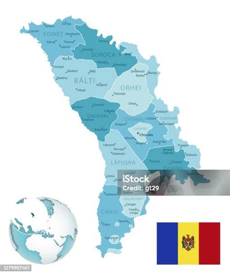 몰도바 행정 블루 그린지도 국가 플래그와 지구 위치에 위치 3차원 형태에 대한 스톡 벡터 아트 및 기타 이미지 3차원 형태 Unspecified 개체 그룹 Istock