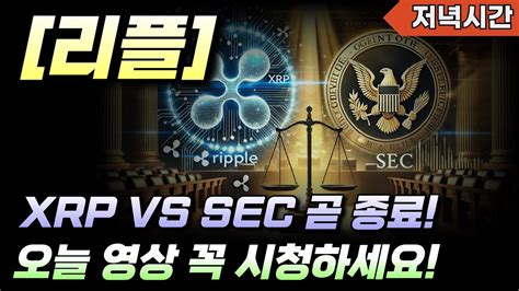 리플 Xrp Vs Sec 곧 종료 오늘 영상 꼭 시청하세요 리플소송 미국대선결과 Youtube