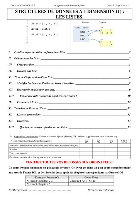 Python Cours 4 Structures De Données à 1 Dimension 13 Bdrp