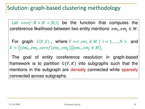 Ppt Literature Survey Graph Based Clustering And Its Application In