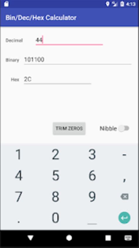 Android 용 Binary Decimal Hex Calculator Apk 다운로드