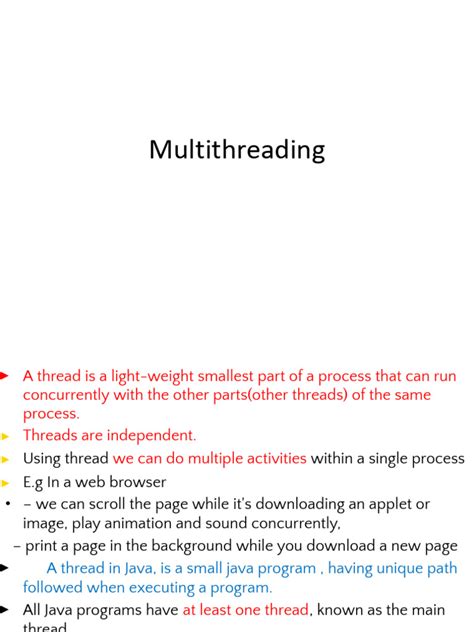 Multithreading Pdf Thread Computing Class Computer Programming