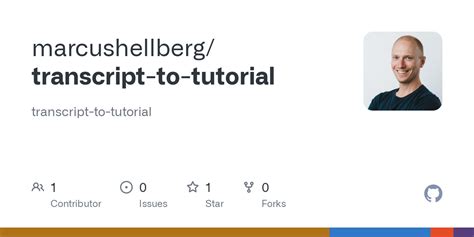 Github Marcushellbergtranscript To Tutorial Transcript To Tutorial