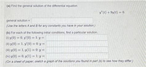 Solved A Find The General Solution Of The Differential