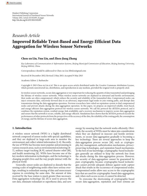 Research Article Improved Reliable Trust Based And Energy Efficient