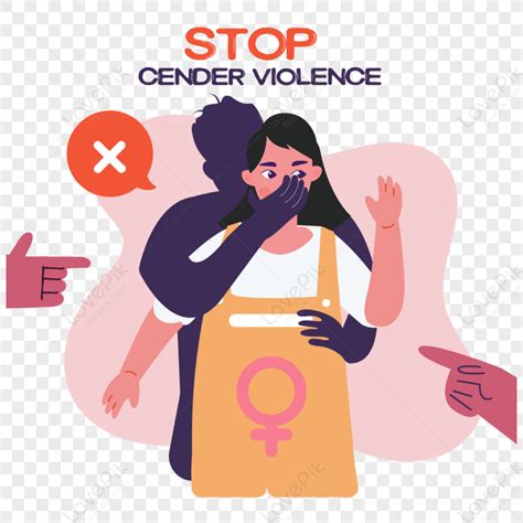 폭력 그림을 덮고 입을 금지하는 손으로 그린 만화 포스터 여자 Png 일러스트 무료 다운로드 Lovepik