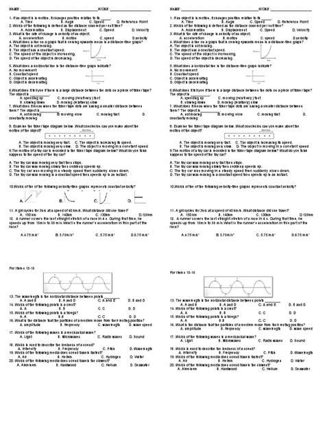 Grade 7 Review Questions Pdf Acceleration Waves