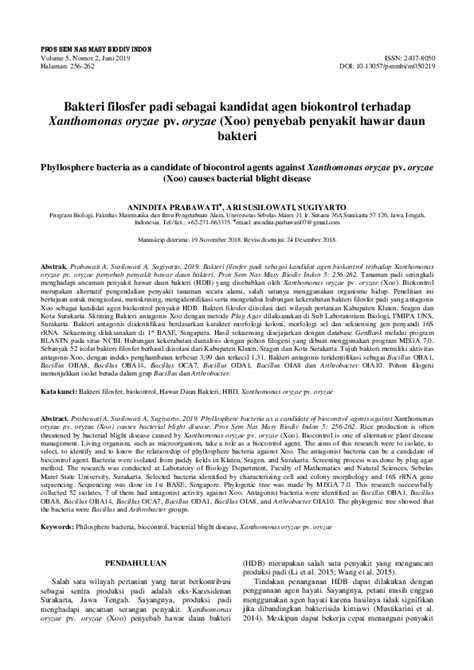 Pdf Phyllosphere Bacteria As A Candidate Of Biocontrol Agents Against Xanthomonas Oryzae Pv
