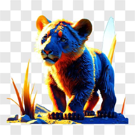 Download Nieuwsgierige Leeuwenwelp Op Rotsachtig Terrein Png Online Op