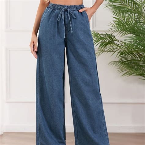 Pantalones Palazzo De Mezclilla Ligeros De Verano Para Mujer Jeans