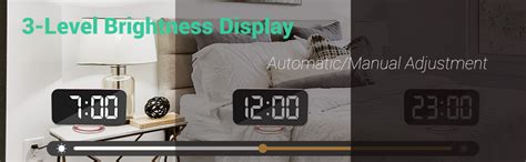 Amazon Com Alarm Clock For Bedroom LED And Mirror Digital Clock Large Display With Dual USB