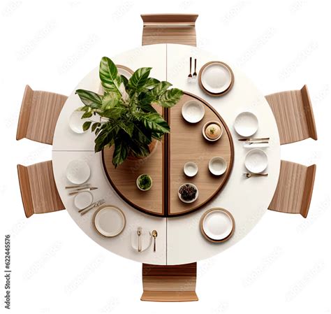 Round Daining Table Top View Modern Room Coffee Table Top View