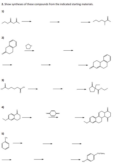 2 Show Syntheses Of These Compounds From The