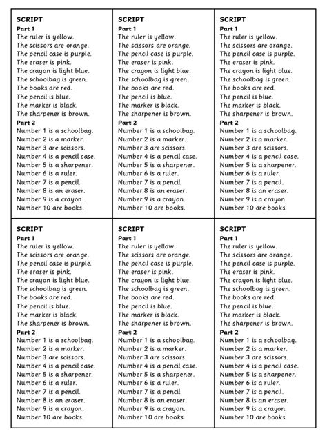 Diagnostic Test Script Pdf Pencil Materials