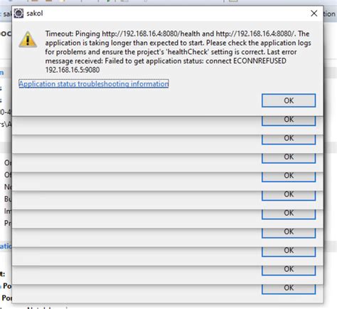 Open Liberty Application Timesout But Eclipse Shows Dialog Multiple