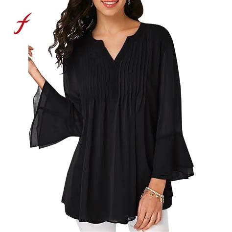 Feitong Women Tops Long Sleeve Plus Size Tops Women Summer Casual