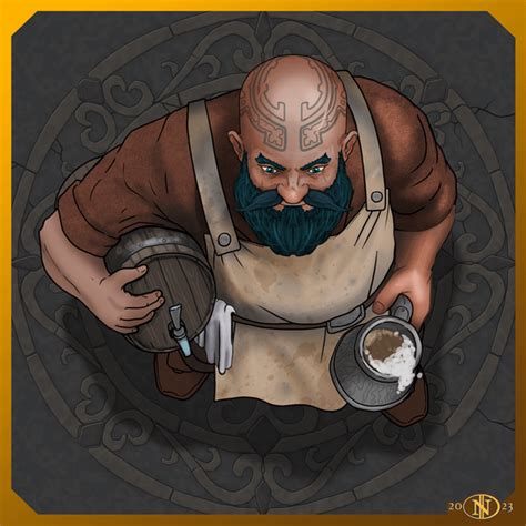 Dwarf Bartender Token For Dandd Rdungeonsanddragons