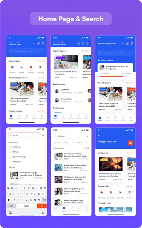 Learn Ease Flutter Online Education Learning App Template Educational Course App Ui Kit