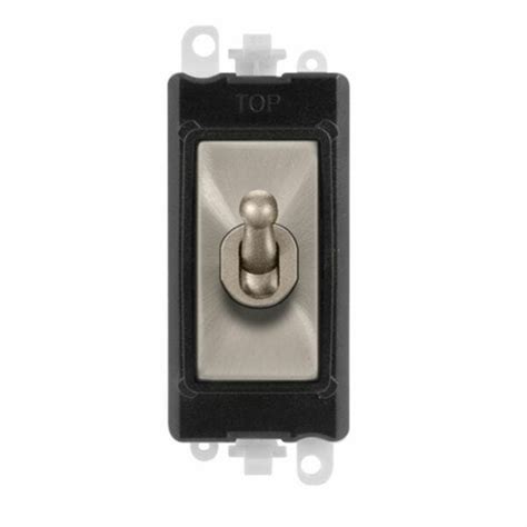 Click GM BKBS GridPro Brushed Steel AX Intermediate Toggle Switch Module Black Insert