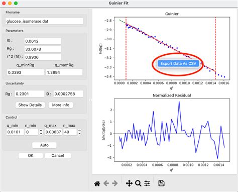 Exporting Plot Data — Bioxtas Raw 231 Documentation