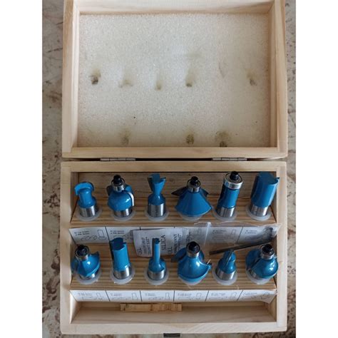 ชุดดอกเร้าเตอร์ ทริมเมอร์ 1 2 แกนขนาด 4หุน 12 7 Mm 12 Pcs Router