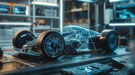 Premium Photo Creative Inventor Analyzing Holographic Models Of Advanced Vehicle Designs In A