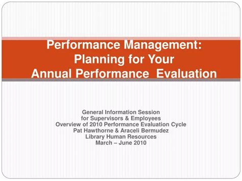 PPT Performance Management Planning For Your Annual Performance Evaluation PowerPoint