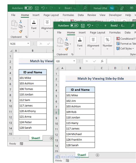 How To Match Data In Excel From 2 Worksheets Exceldemy