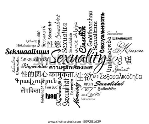 Sexuality Wordcloud Different Languages Vector Illustration Stock