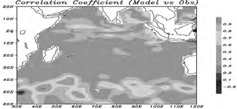 Correlation Coefficient R Between Model And Observed Sst Download Scientific Diagram