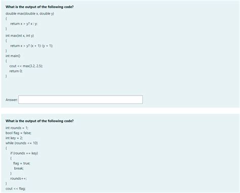 Solved What Is The Output Of The Following Code Void