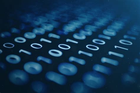 Code Binaire D Illustration 3d Sur Bleu Octets De Code Binaire Technologie Conceptuelle