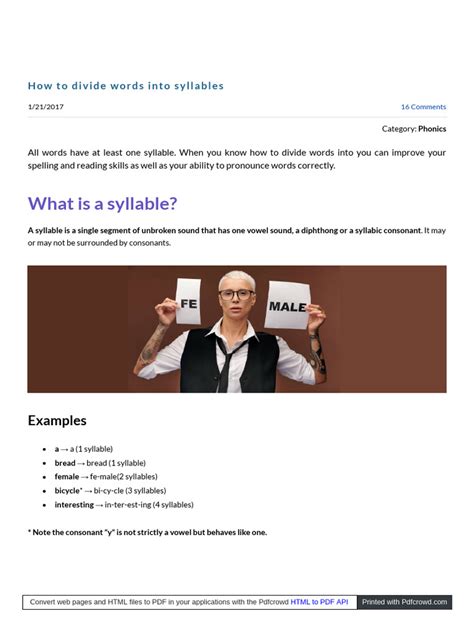 How To Divide Words Into Syllables Pdf Syllable Consonant