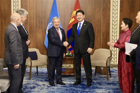 Монгол Улсын Ерөнхийлөгч У Хүрэлсүх НҮБ ын Ерөнхий нарийн бичгийн дарга Антонио Гутеррештэй уулзав