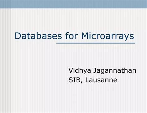 Ppt Databases For Microarrays Powerpoint Presentation Free Download