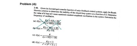 Solved Problem 4 2 40 Given The Forward Path Transfer