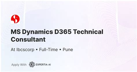 Ms Dynamics D365 Technical Consultant Job Pune Senior