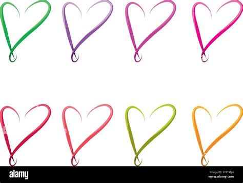 Vector Drawing Heart Shape Design Set Stock Vector Image And Art Alamy