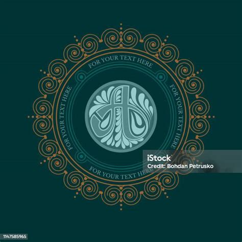 선 패턴에서 붓글씨 원 프레임에 문자 A 로얄 모노 그램 럭셔리 스타일 0명에 대한 스톡 벡터 아트 및 기타 이미지 0명 고급 호텔 고풍스런 Istock