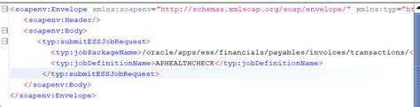 oracle ebs fusion and oic how to submit ess job request using soapui