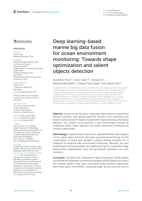 Pdf Deep Learning Based Marine Big Data Fusion For Ocean Environment