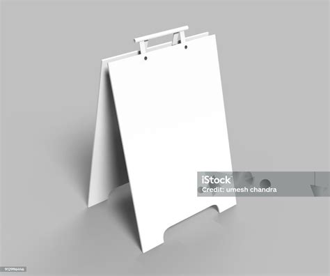 모의 디자인 및 프레 젠 테이 션에 대 한 Crezon 또는 Pvc 프레임 샌드위치 보드 화이트 빈 3 차원 그림을 렌더링합니다 A형 입간판에 대한 스톡 사진 및 기타