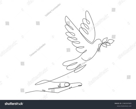 Continuous One Line Drawing Releasing Dove Stock Vector Royalty Free