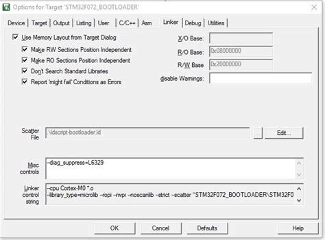 Microcontroller How To Use A Linker File With Keil Uvision5 Arm Electrical Engineering
