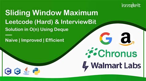 6 Sliding Window Maximum Leetcode Interviewbit Ds And Algo