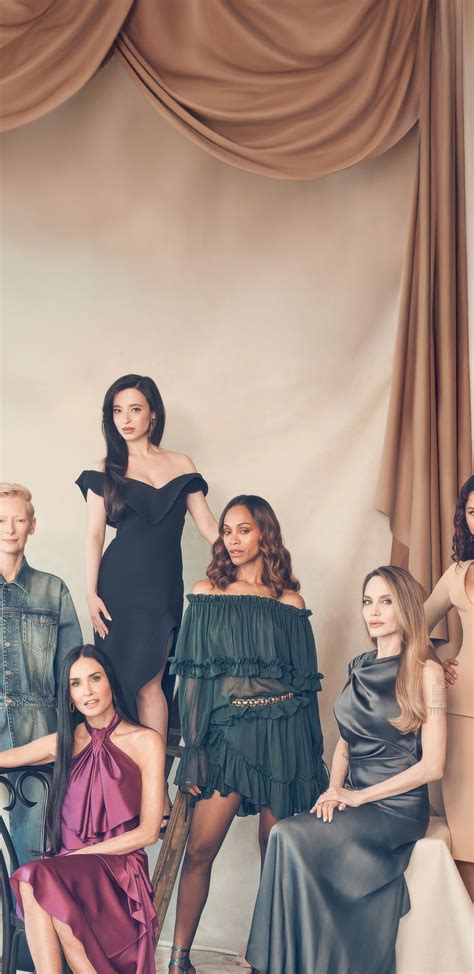 1440x2960 Zendaya Demi Moore Mikey Madison Zoe Saldana Angelina Jolie