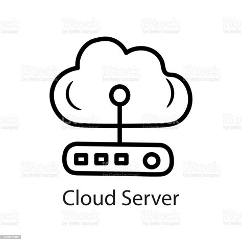 클라우드 서버 개요 아이콘 디자인 그림입니다 흰색 배경 Eps 10 파일의 데이터 기호 Cpu에 대한 스톡 벡터 아트 및 기타
