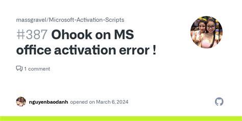 Ohook On Ms Office Activation Error · Issue 387 · Massgravel