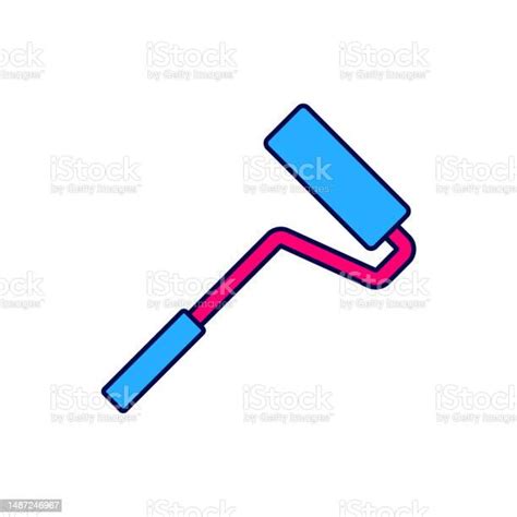 흰색 배경에 격리 된 윤곽선 페인트 롤러 브러시 아이콘 벡터 가득 찬에 대한 스톡 벡터 아트 및 기타 이미지 가득 찬 가사 집안일 개념 Istock